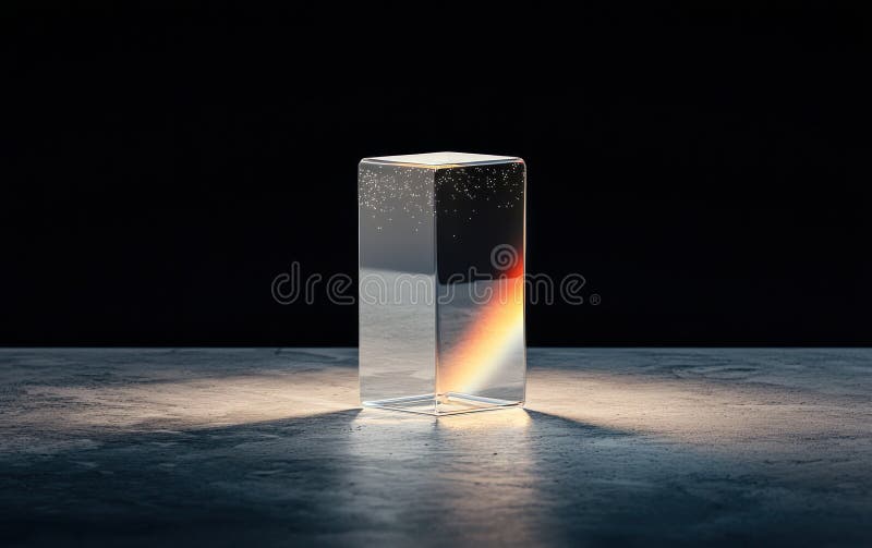 Glass Cube with Rainbow and Starfield Stock Illustration - Illustration ...