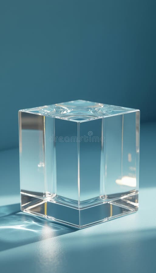 Glass Cube on Reflective Surface Stock Photo - Image of aesthetic ...