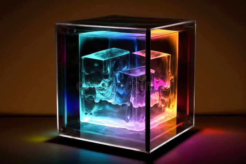 Glass Cube Stand. Glass Material. Cube Shape. Geometric. Generative AI ...