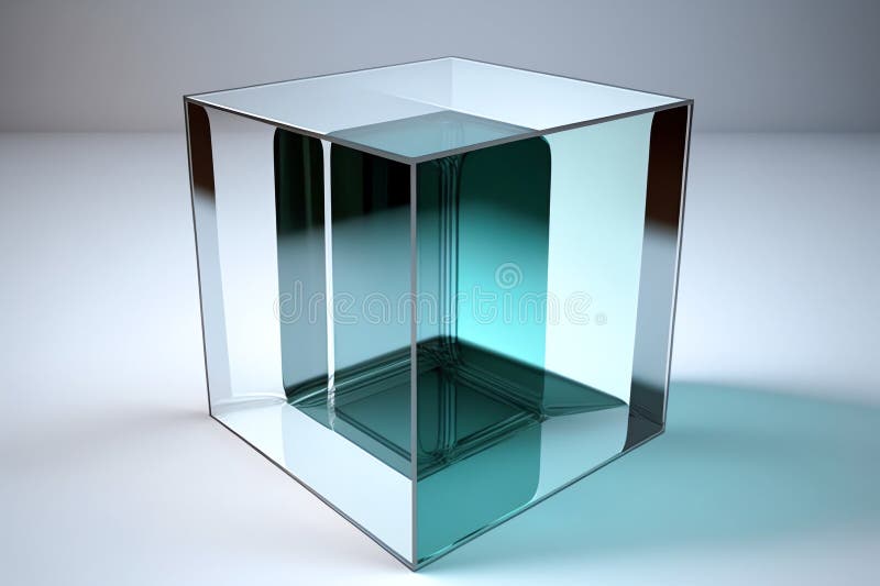 Glass Cube Stand. Glass Material. Cube Shape. Geometric Stock ...