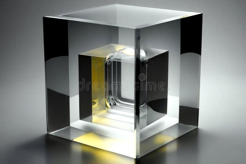 Glass Cube Stand. Glass Material. Cube Shape. Geometric Stock ...