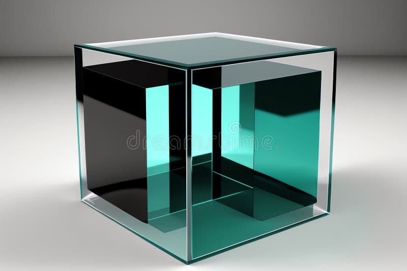 Glass Cube Stand. Glass Material. Cube Shape. Geometric Stock ...