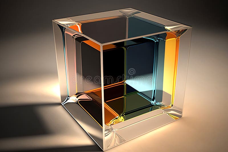 Glass Cube Stand. Glass Material. Cube Shape. Geometric. Generative AI ...