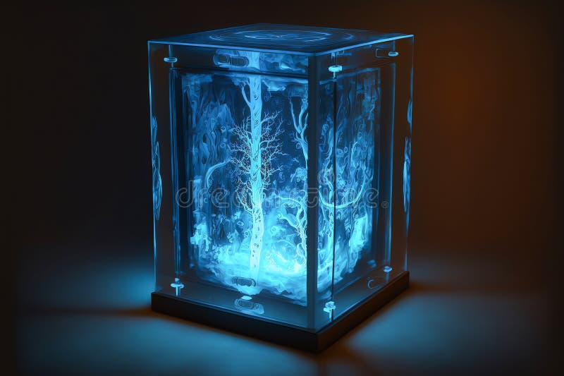 Glass Cube Stand. Glass Material. Cube Shape. Geometric. Generative AI ...