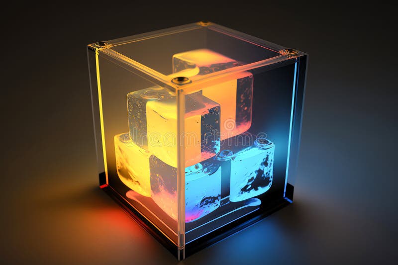 Glass Cube Stand. Glass Material. Cube Shape. Geometric. Generative AI ...