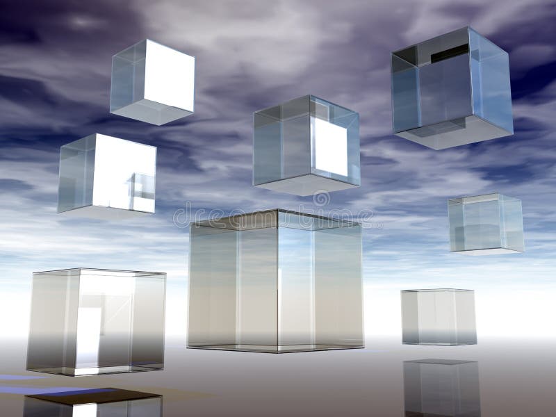 Glass cubes stock illustration. Illustration of transparency - 12160885