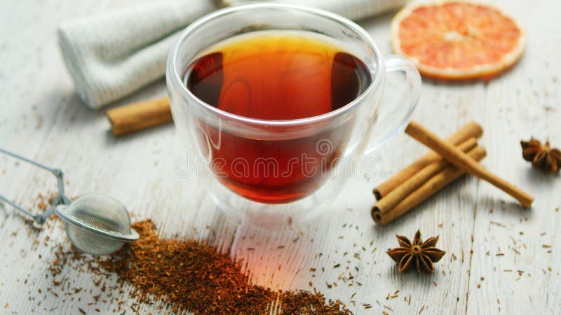 Glass cup of black tea stock image. Image of liquid - 126883915