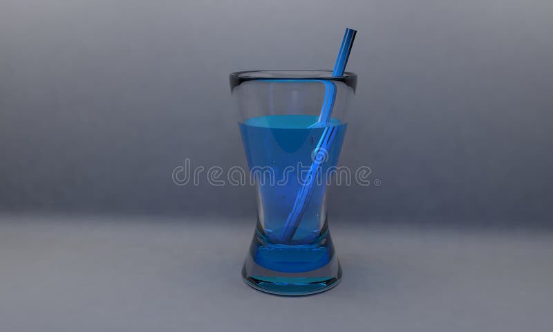 Glass Cup; Cocktail Front View 3d Render Stock Illustration ...