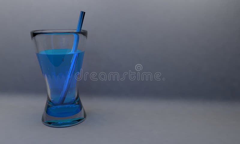 Glass Cup; Cocktail Left View 3d Render Stock Illustration ...