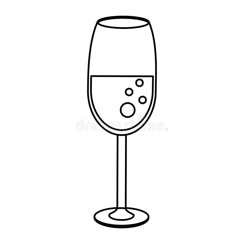 Glass Cup Drink Wedding Outline Stock Illustration - Illustration of ...