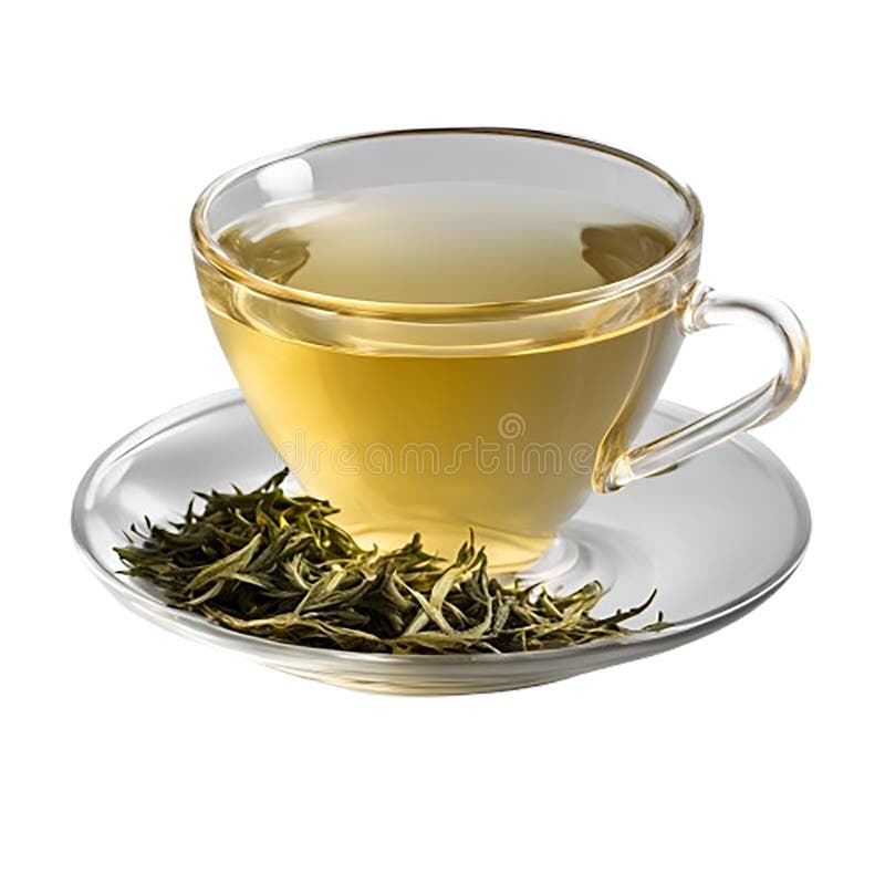 Glass Cup of Hot Aromatic Tea with Leaves Stock Illustration ...