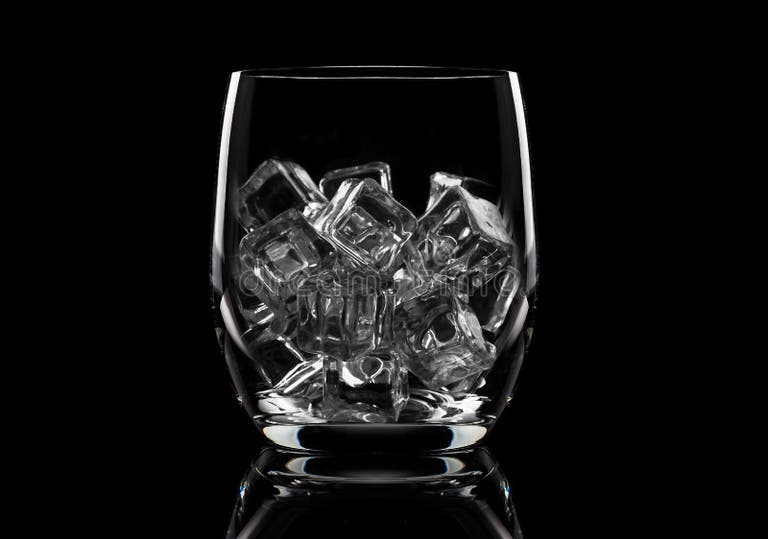 Glass cup with ice stock image. Image of dessert, cognac - 136783539