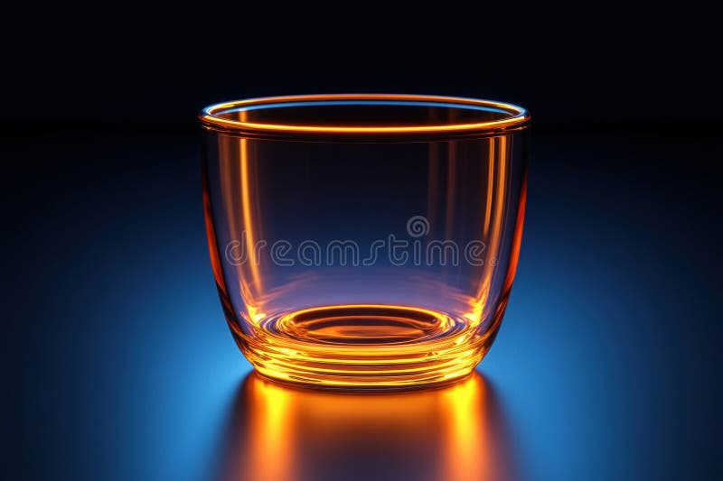 Glass Cup with Light Effects Stock Illustration - Illustration of clear ...