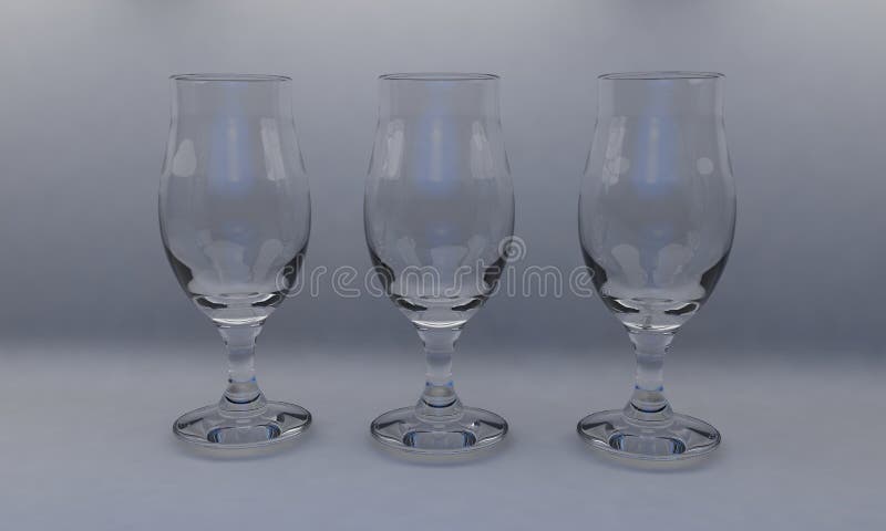Glass Cup Models; on White 3d Render Stock Illustration - Illustration ...