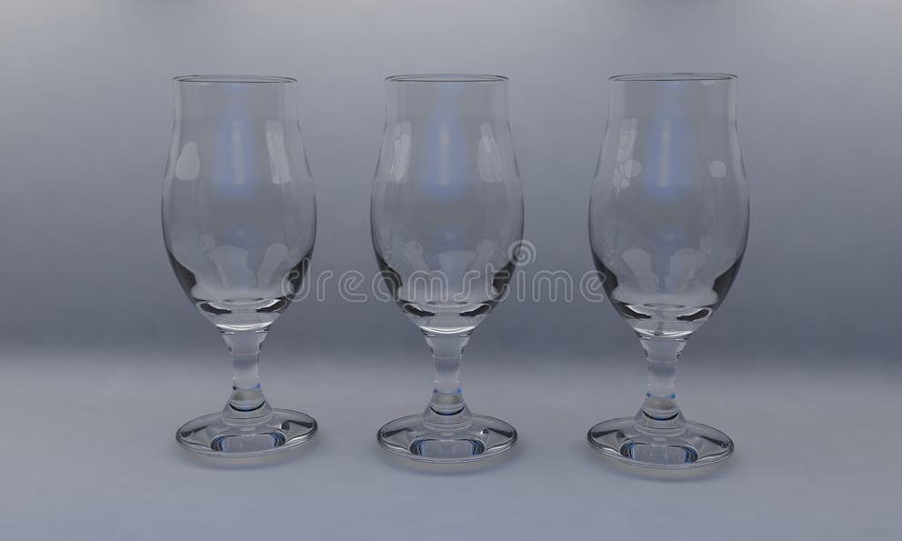 Glass Cup Models; on White 3d Render Stock Illustration - Illustration ...