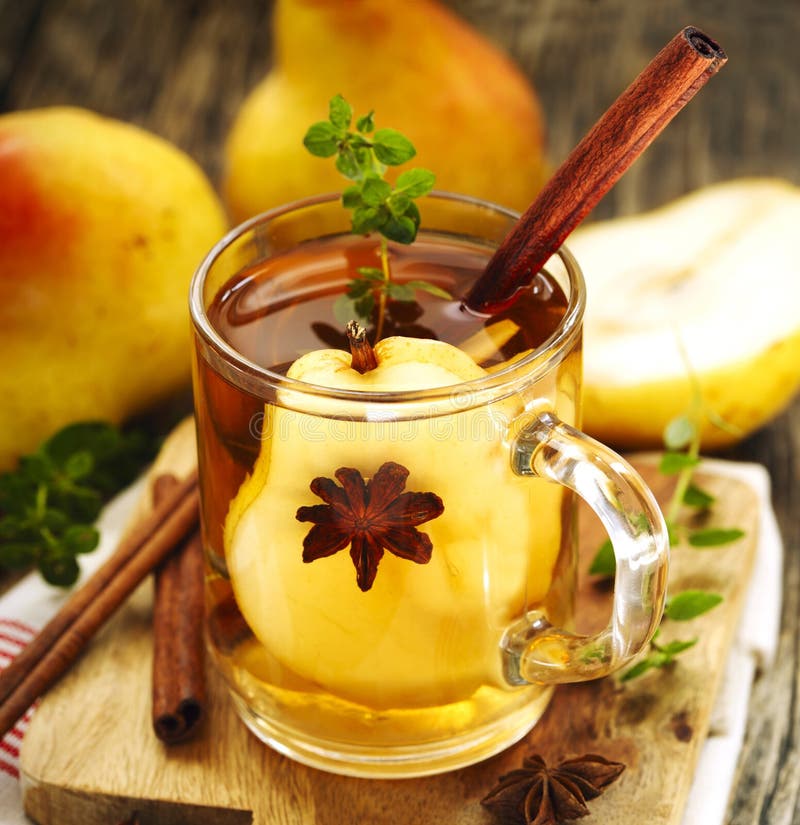 Cup of Pear Punch with Spices Stock Image - Image of decoration, glass ...