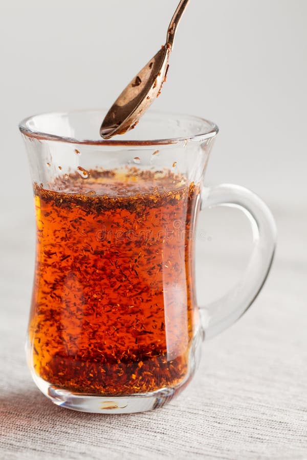 Glass cup of rooibos tea stock image. Image of africa - 81836619