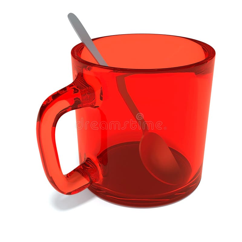 Glass cup with spoon stock illustration. Illustration of cream - 29584399