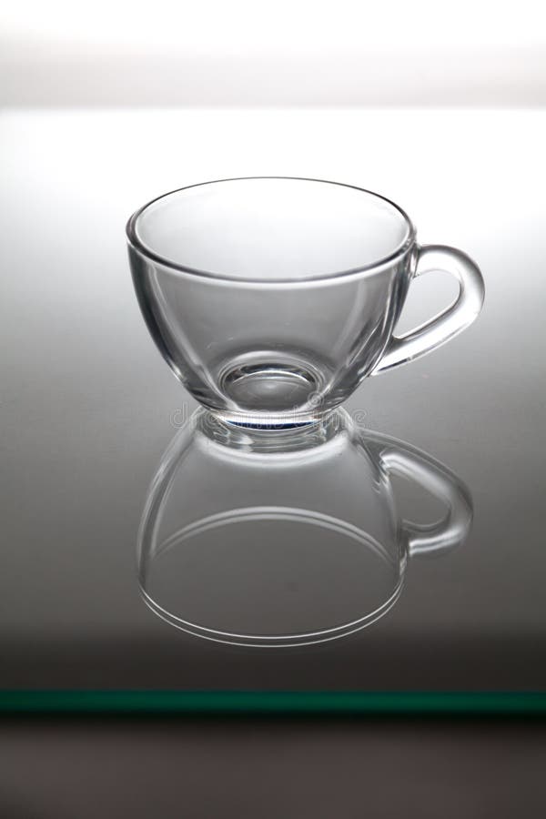 Glass Cup for Tea is on Glass Stock Image - Image of high, bottom ...