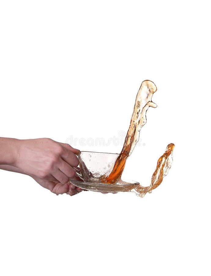 Glass Cup of Tea with Splash Stock Image - Image of healthy, backlit ...