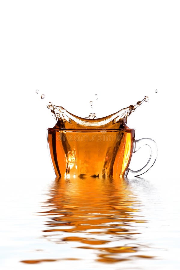 Glass Cup of Tea with Splash Stock Image - Image of glass, freeze: 2149331