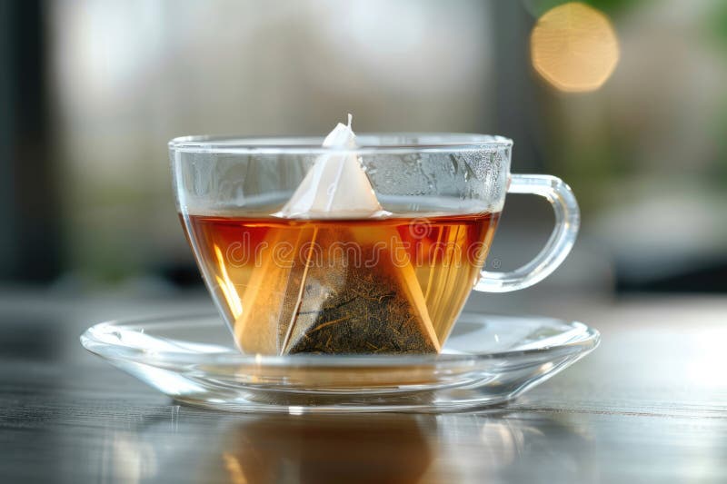 Glass Cup with Teabag on the Table Stock Image - Image of cuppa, drink ...