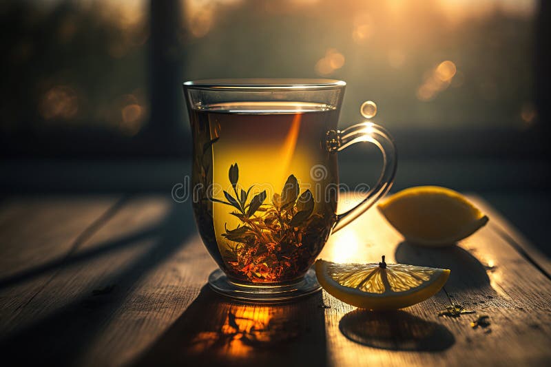 Glass Cup with Yellow Tea.Realistic Illustration Stock Illustration ...