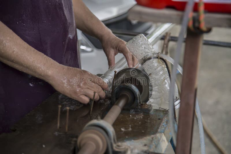 Glass cutting stock image. Image of nature, hand, ocean - 75396677
