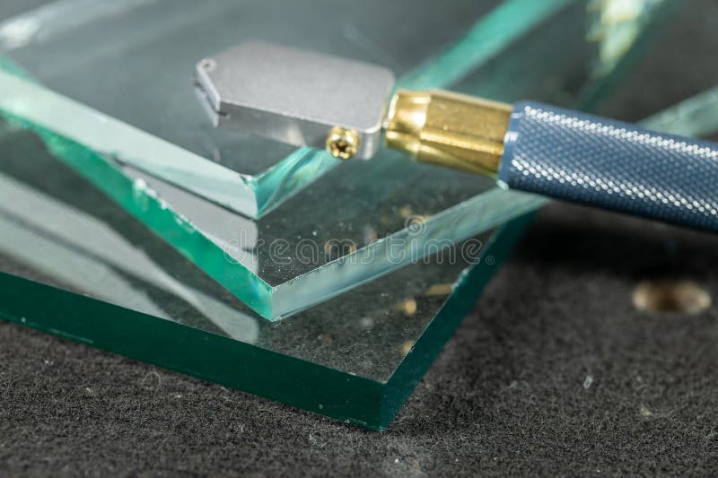 Glass Cutting Tool Lying on the Glass, Work and Tools of a Glazier ...