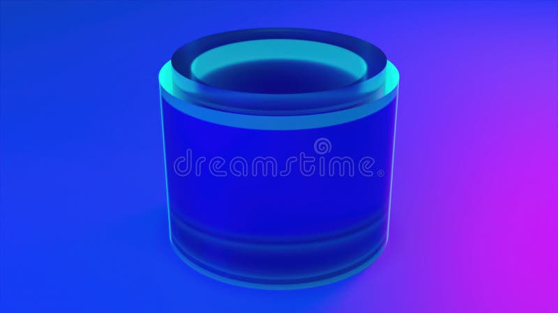 Blue Glass Cylinder stock illustration. Illustration of reflection ...