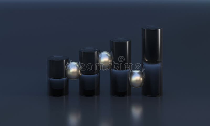 Glass Cylinders and Metal Balls Stock Illustration - Illustration of ...