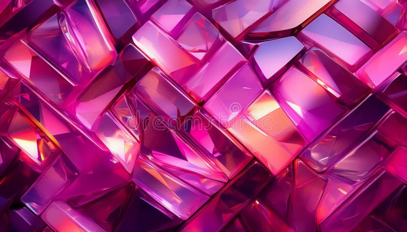 Glass 3d Effect in Transcendent Pink Colors Geometry Reflection Texture ...