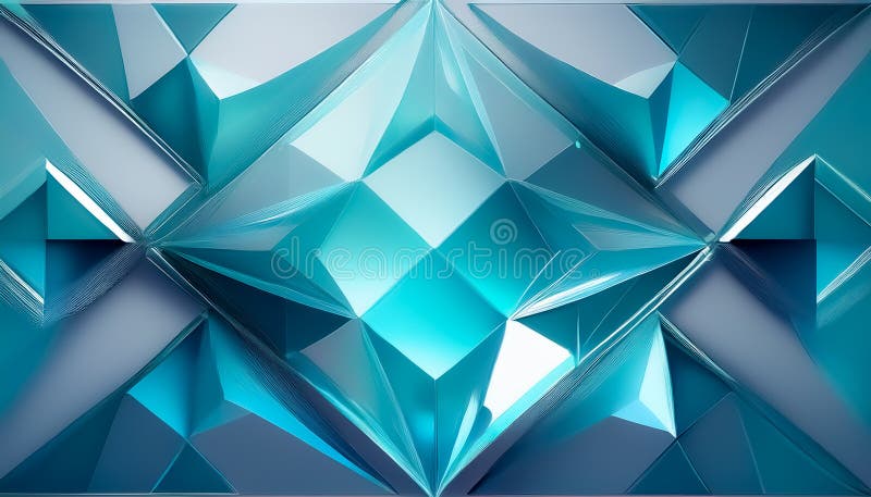 Glass 3d Effect in Turquoise Colors. Generation AI Stock Image - Image ...