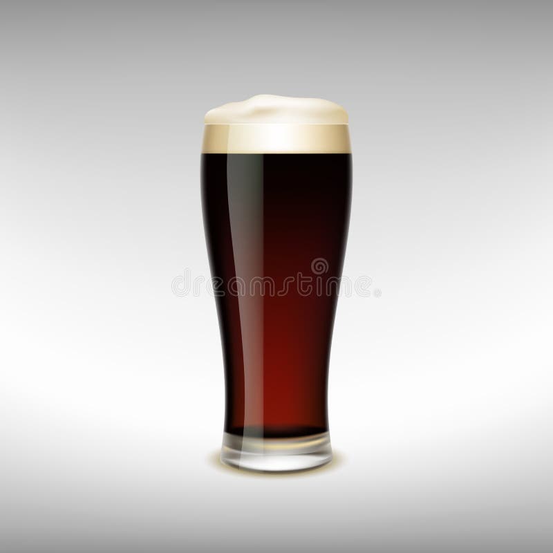 Glass of dark beer stock vector. Illustration of full - 65613758