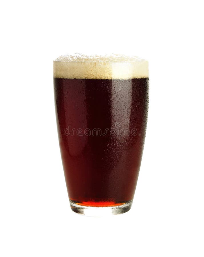 Glass of dark beer stock photo. Image of cold, isolated - 65651420