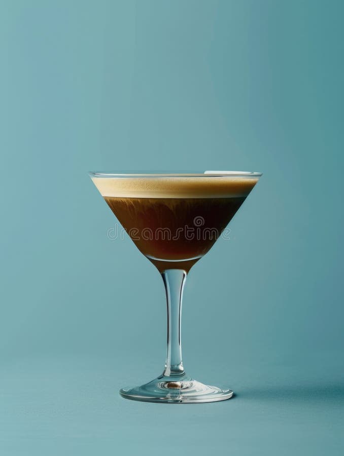 A Glass of Dark Liquid in a Martini Glass Stock Image - Image of ...