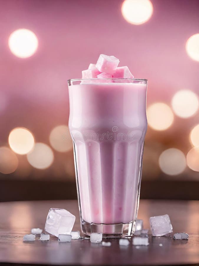 Glass of Delicious Milkshake on Table Stock Illustration - Illustration ...