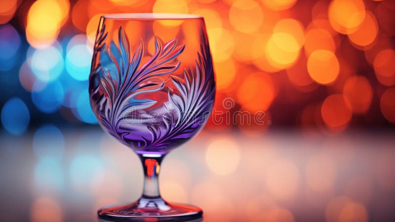A Glass with a Design on it, AI Stock Photo - Image of nightclub ...