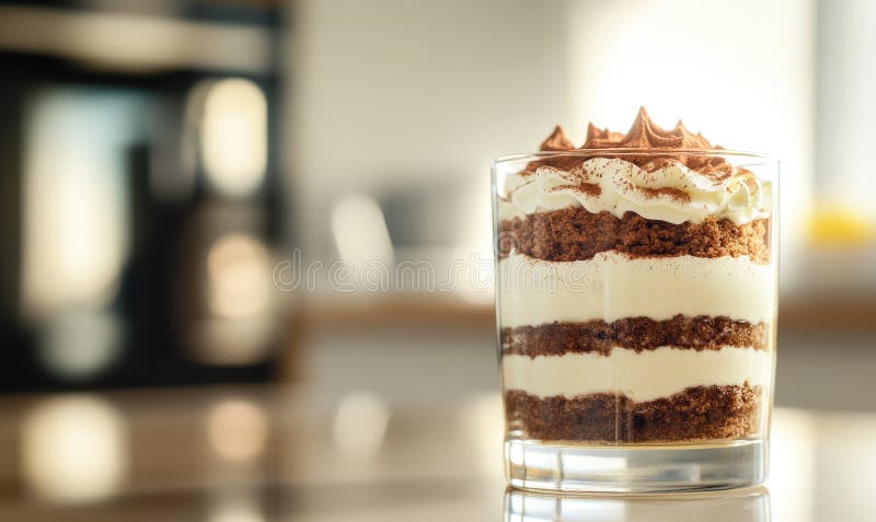 A Glass of Dessert with a Brown Topping Stock Illustration ...