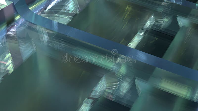 Glass Diagonal Box Refraction and Reflection Crystal Elegant Modern 3D ...