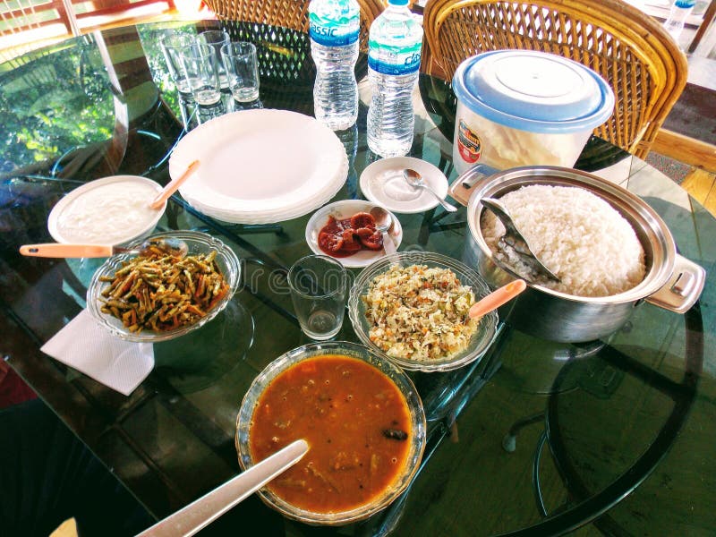 Dining Table With Indian Food Traditional Indian Food On Dinner Table"