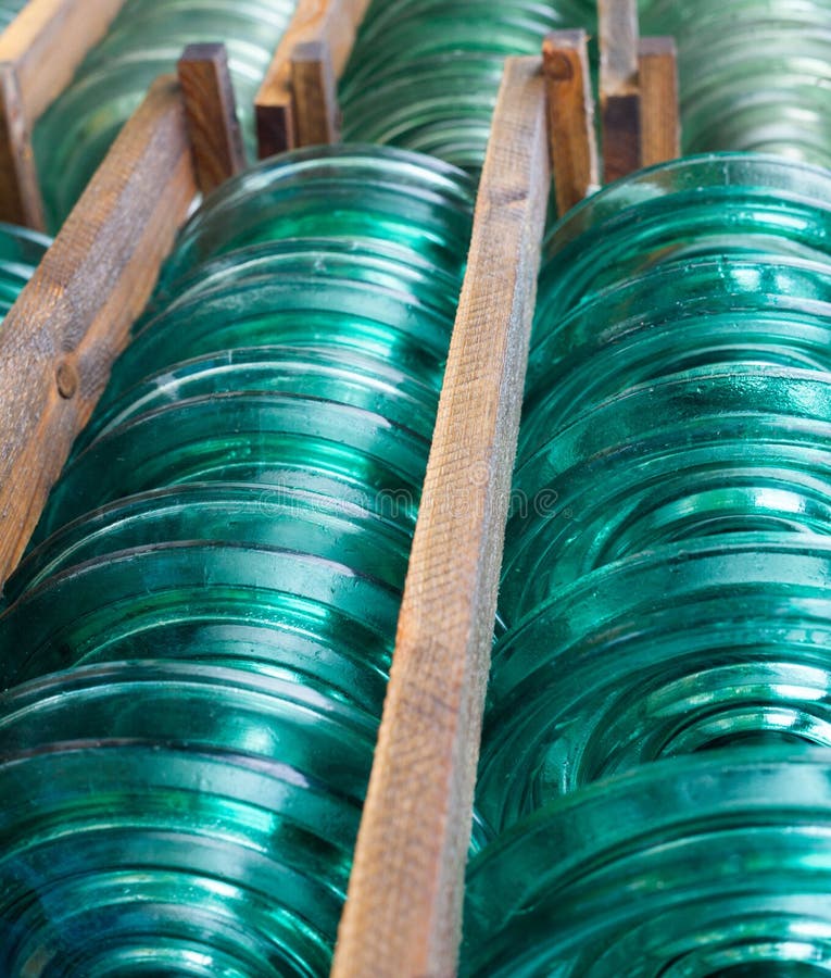 Glass disc insulators stock image. Image of circuit - 265453177