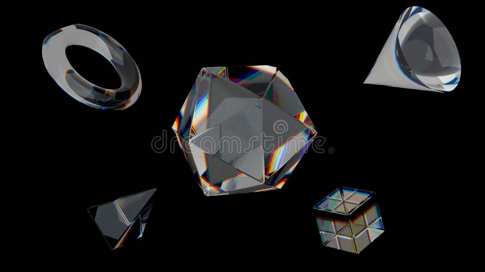 Glass Dispersion Geometry 3d Render Objects Stock Photo - Illustration ...