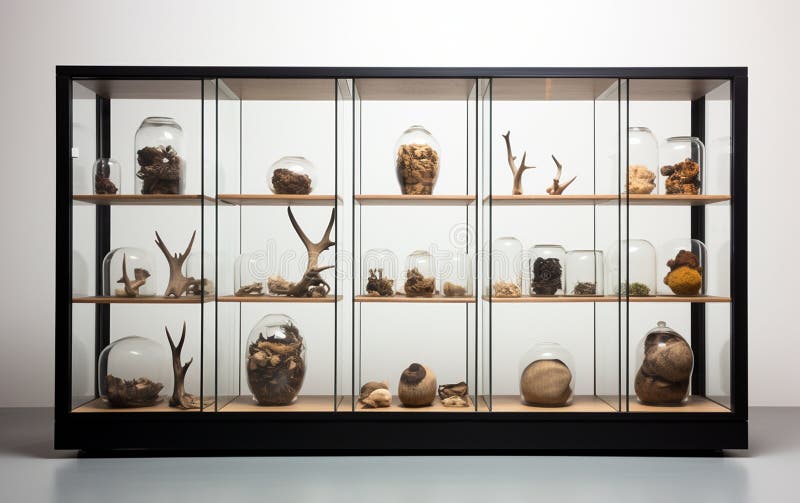 Glass Display Case Against a White Background -Generative Ai Stock ...