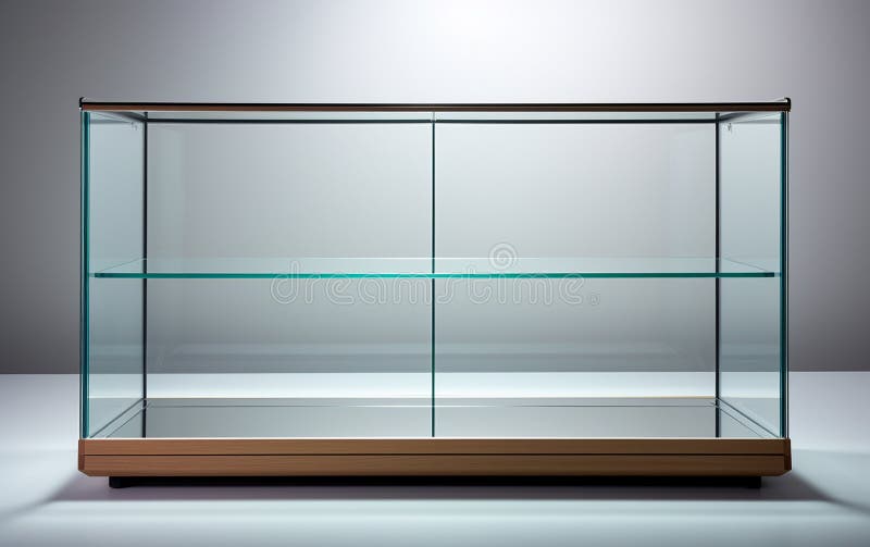 Glass Display Case on a White Backdrop -Generative Ai Stock ...