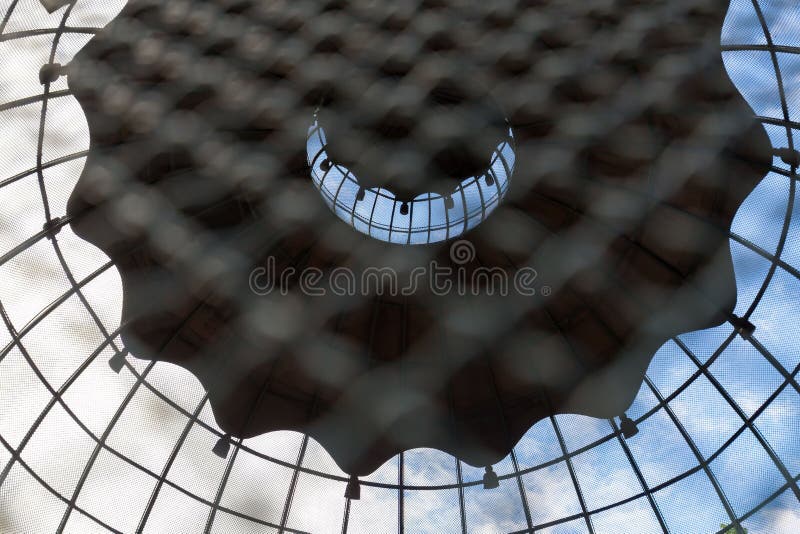 Glass Dome of a Building with a Blue Cloudy Sky in the Background Stock ...