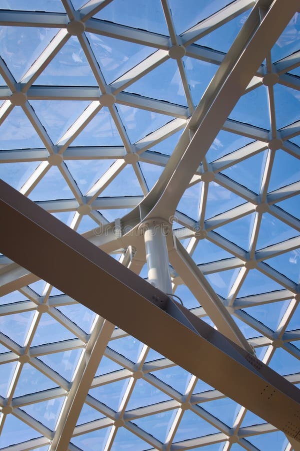 Glass Dome Ceiling in a Modern Building. Architectural Detail Stock ...