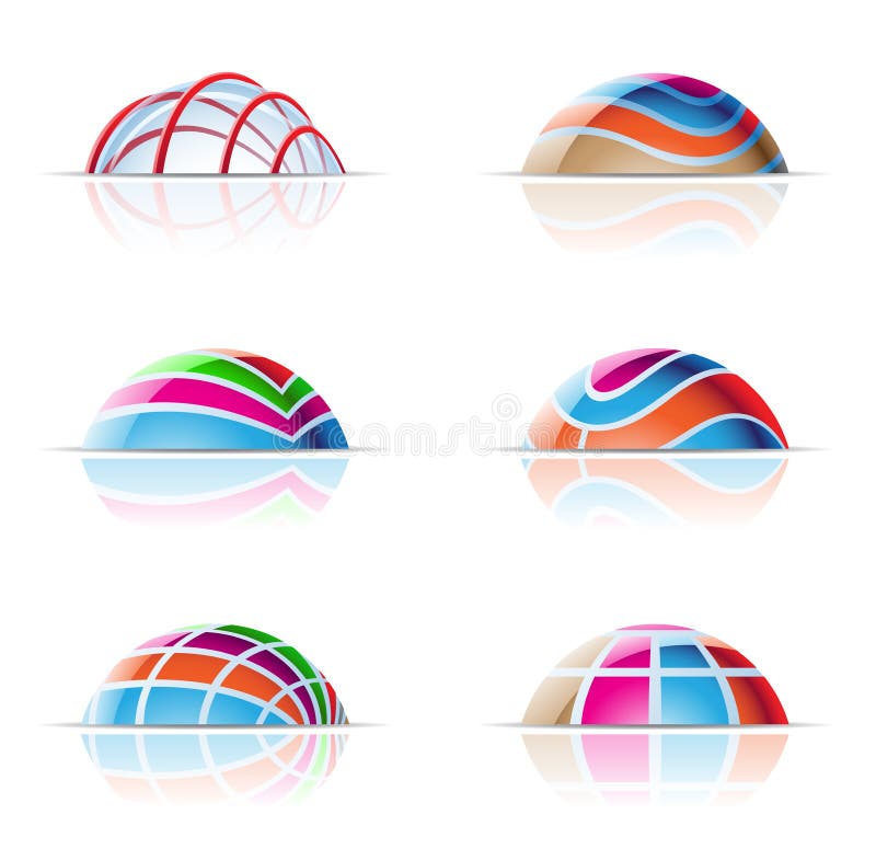 Glass dome icons stock vector. Illustration of architectural - 9205035