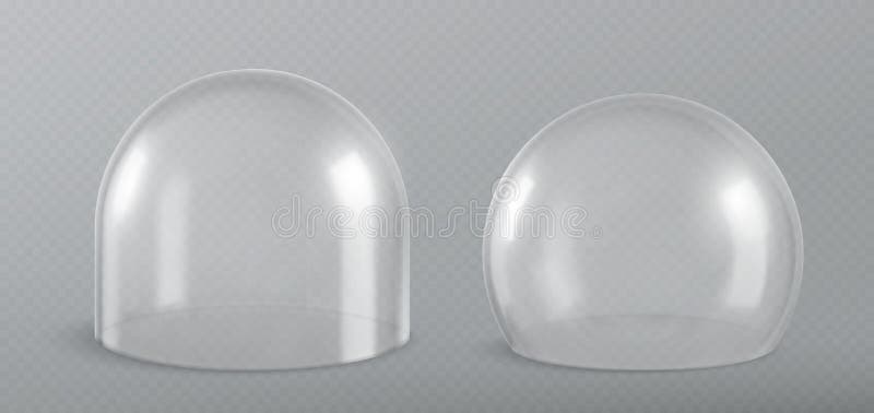 Glass Dome, Isolated Glossy Bell Sphere or Transparent Cover, Realistic ...