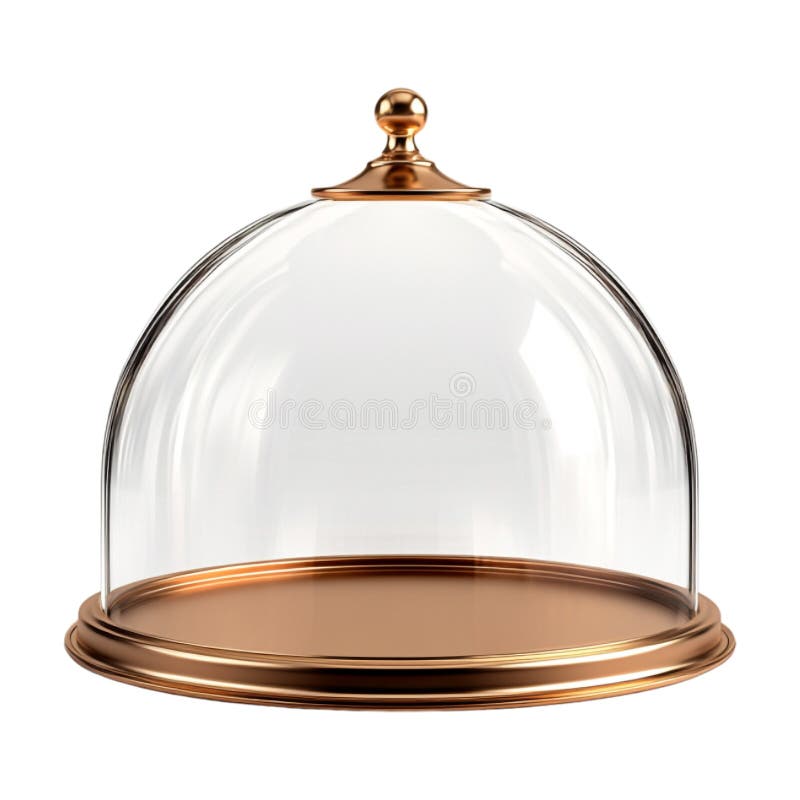 Glass Dome with Metal Base on Transparent Background - Ai Generated ...